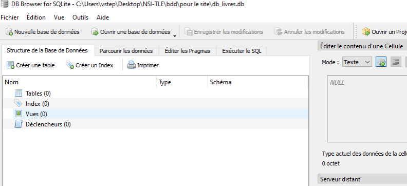 TD - création d'une base de données - Création d'une base de données